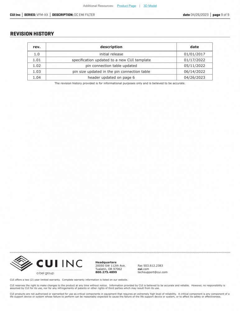 VFM-25C datasheet page 9