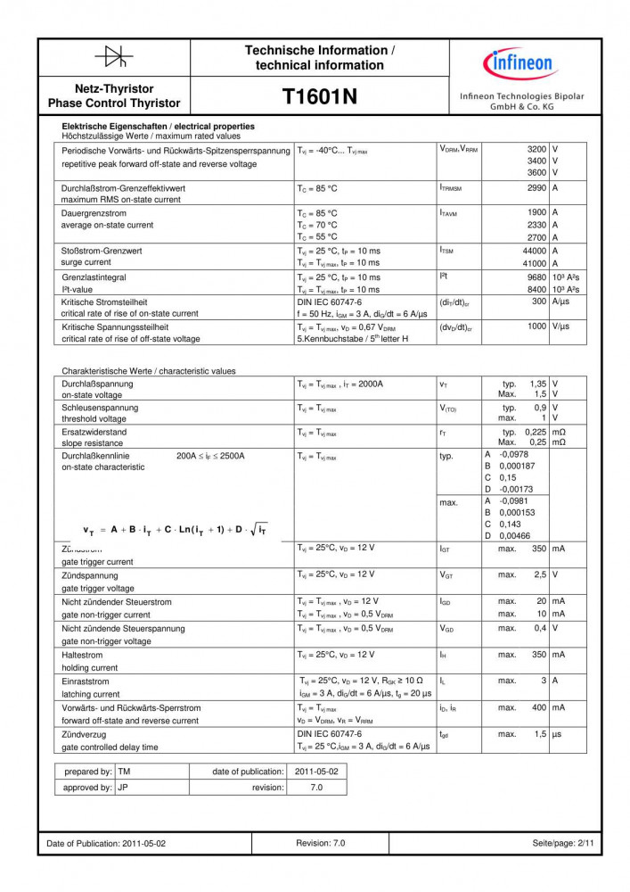 T1601N technical document page 2