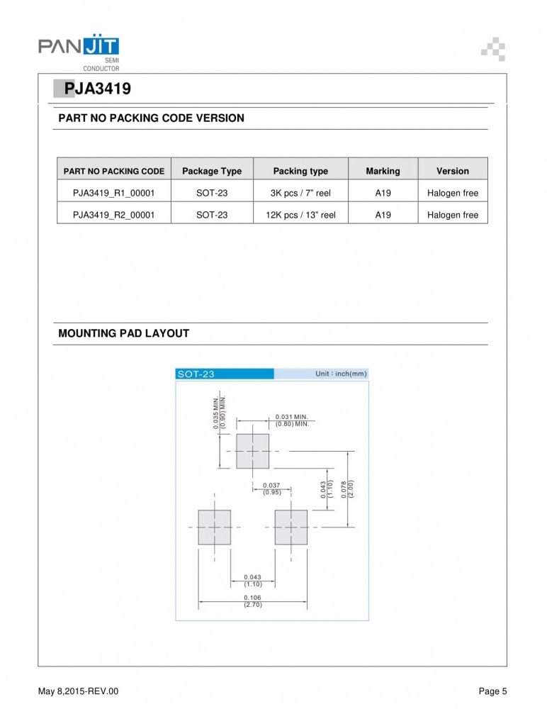 PJA3419 datasheet page 5