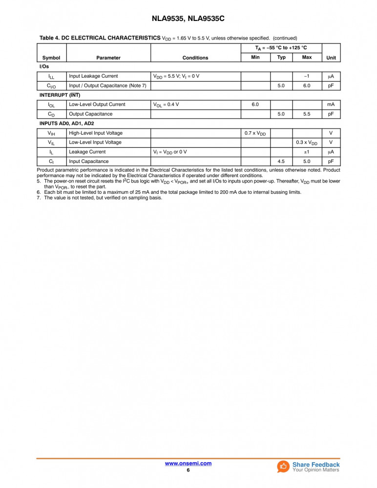 NLA9535 datasheet page 6