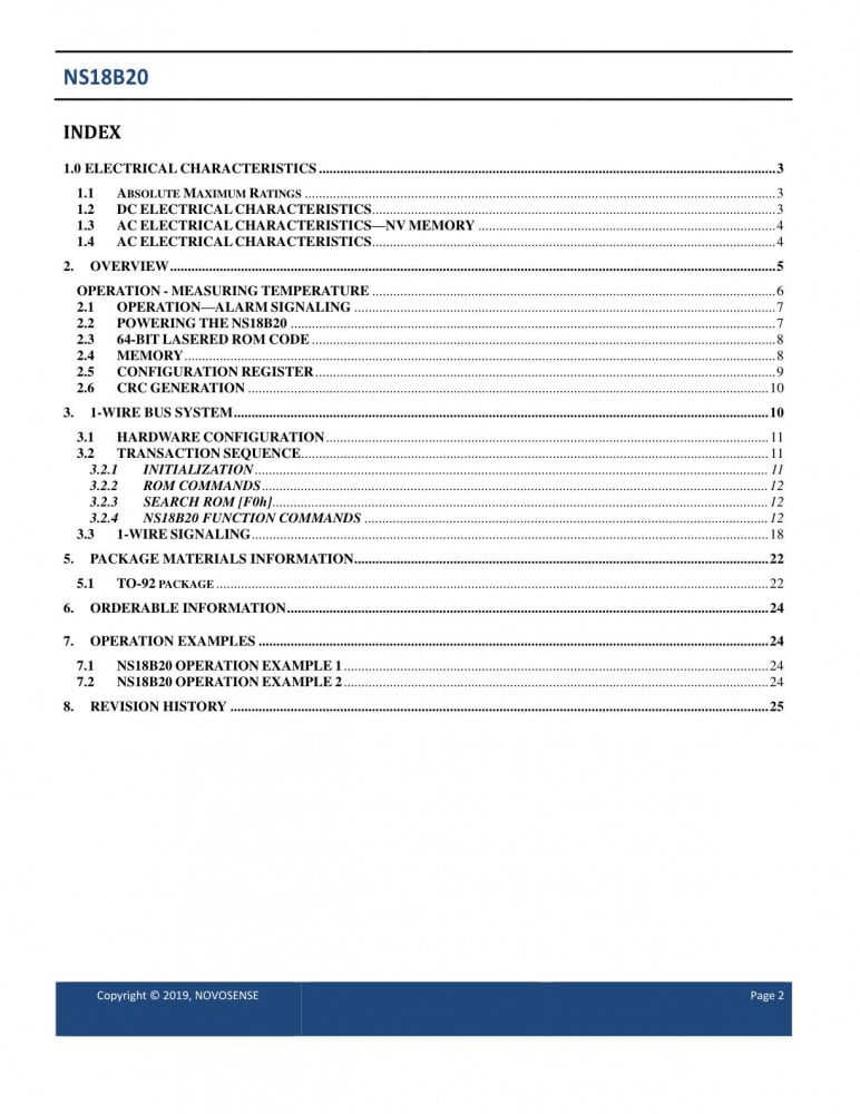 NS18B20 datasheet page 2