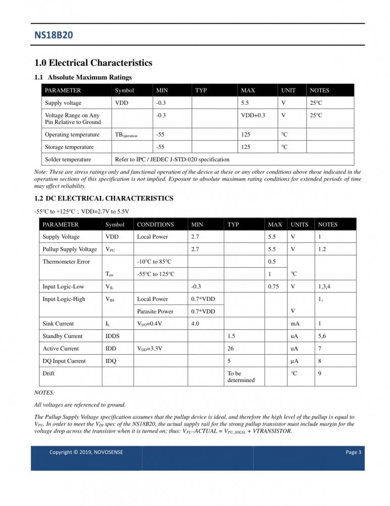 NS18B20 datasheet page 3