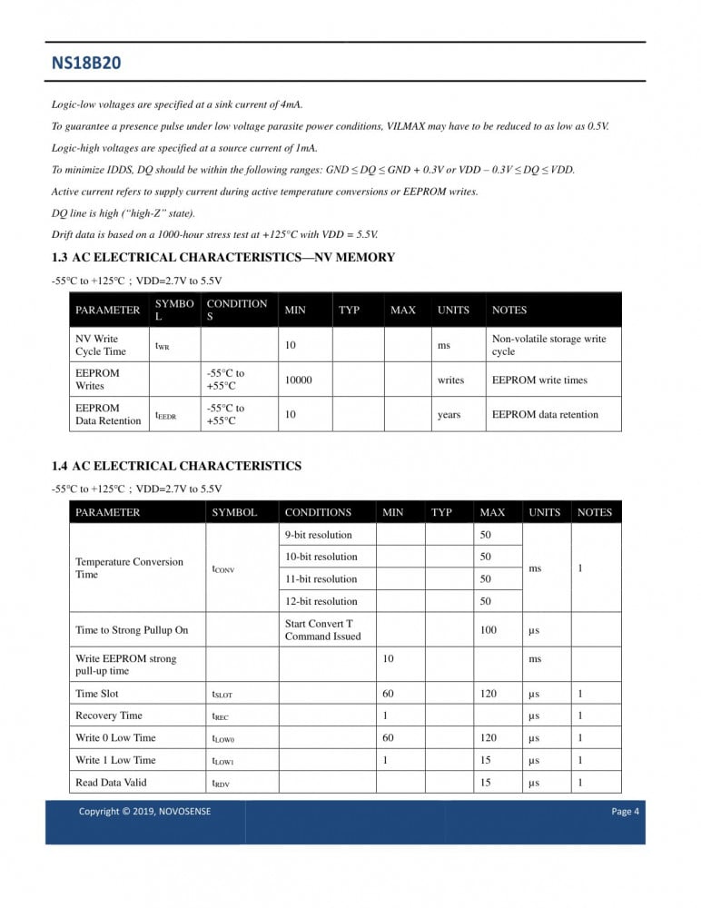 NS18B20 datasheet page 4