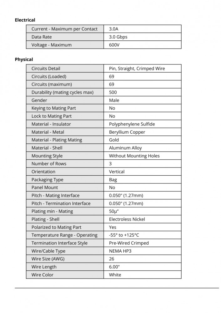Product technical document page 2