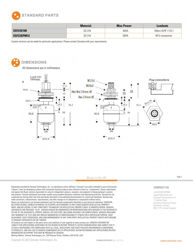 SSF23XPM12 technical document page 2