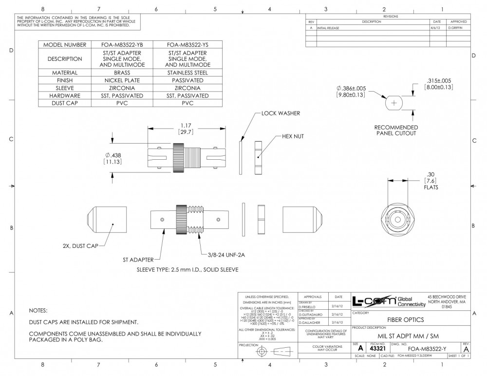 FOA-M83522-YB technical document page