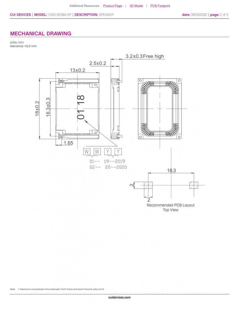 CMS-18138A-SP datasheet page 2
