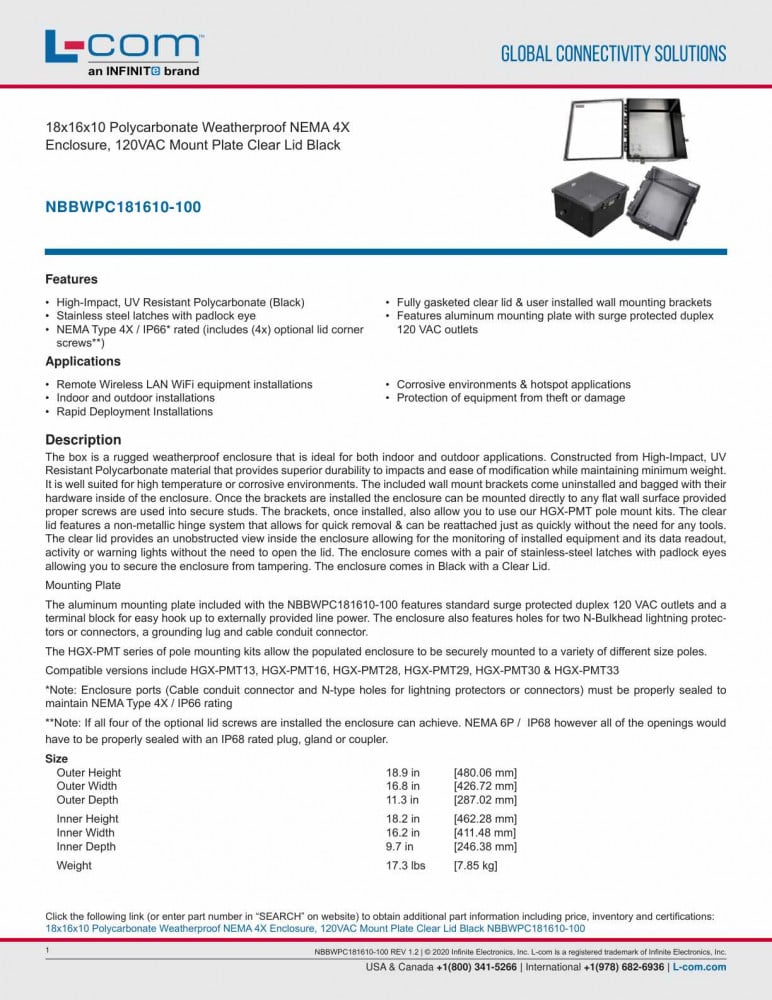 NBBWPC181610-100 technical document page 1