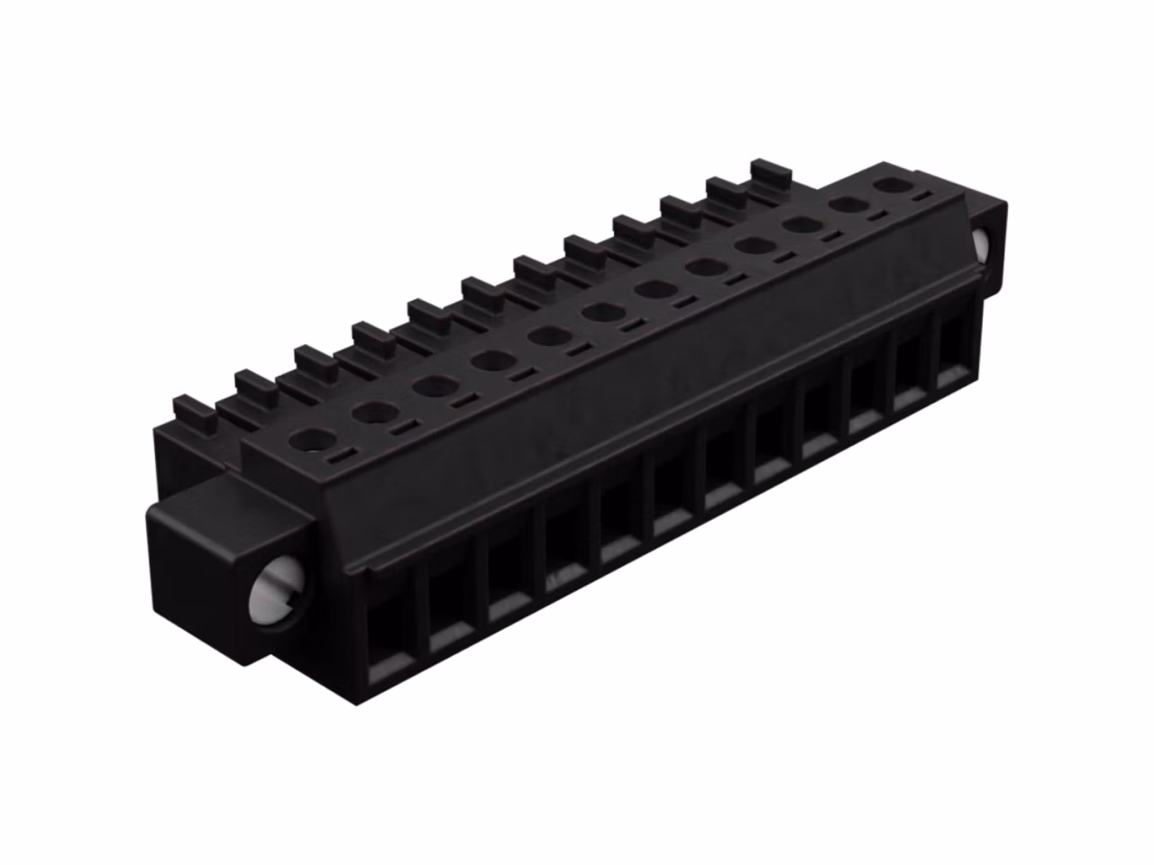 3.81mm Pitch Eurostyle Horizontal Plug, with Retention Screws and Standard Imprinting, Gold (Au) Plated, Black, 12 Circuits for sale