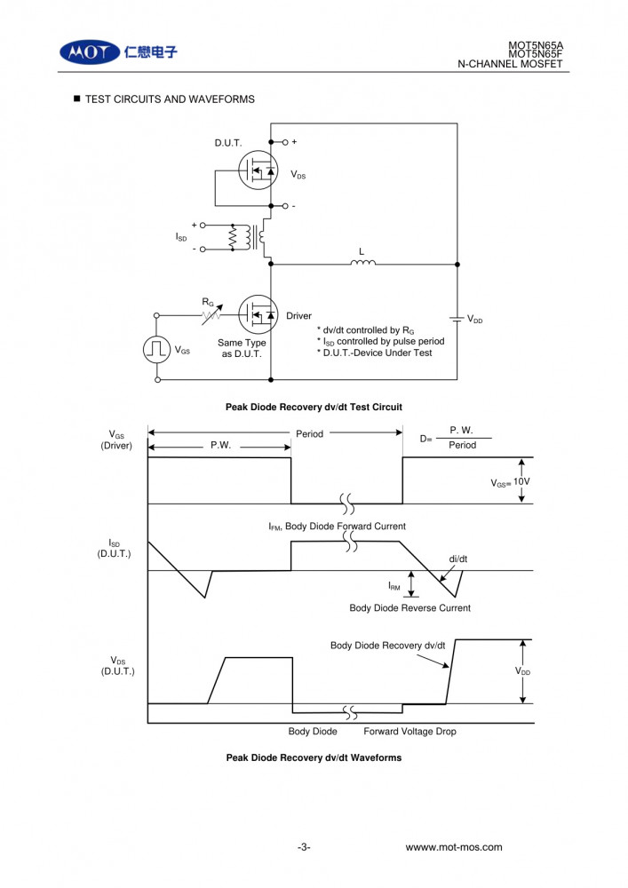 MOT5N65A datasheet page 3