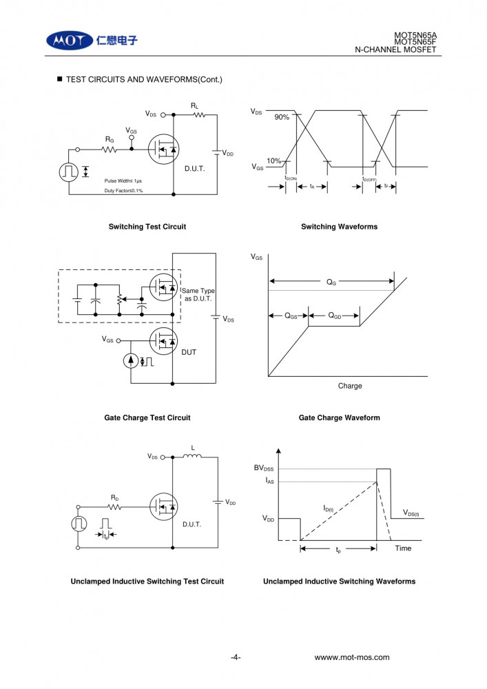 MOT5N65A datasheet page 4