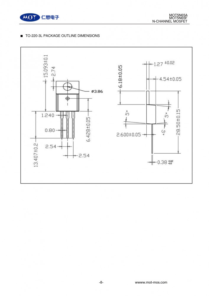 MOT5N65A datasheet page 8