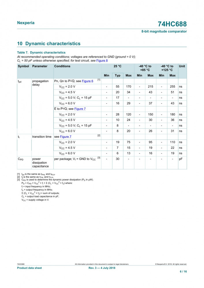 74HC688PW datasheet page 6