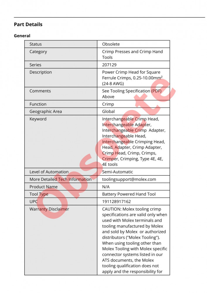 Tooling specification document image, page 2