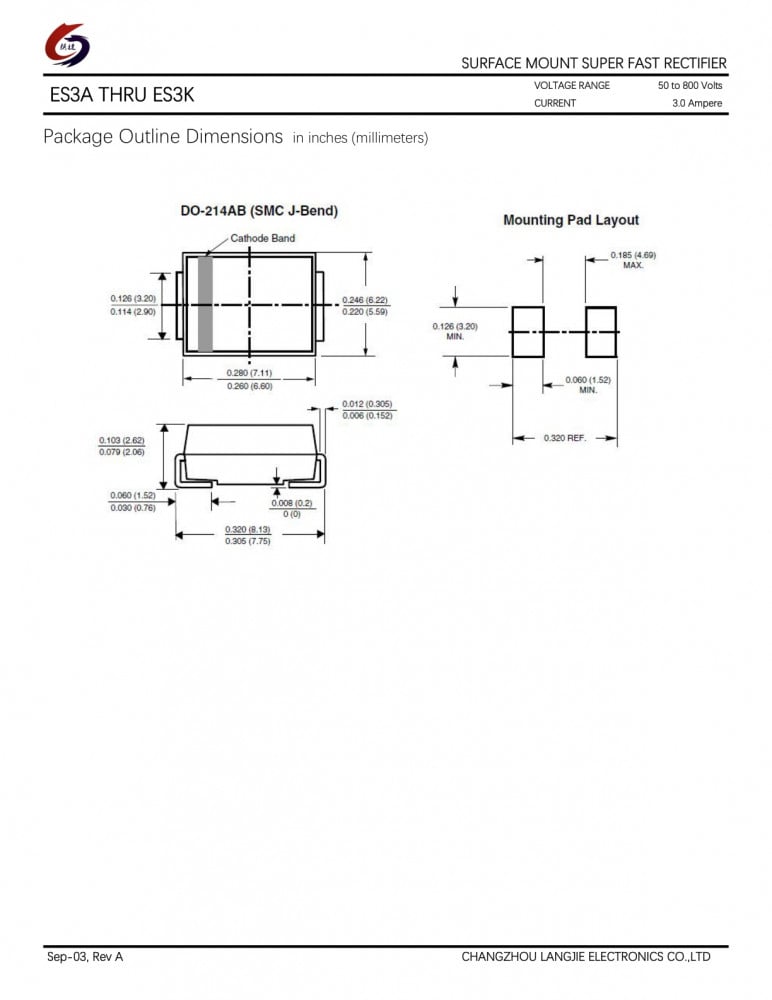 ES3J datasheet page 3