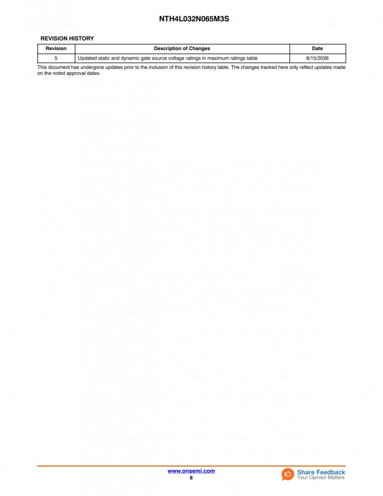 NTH4L032N065M3S datasheet preview, page 8