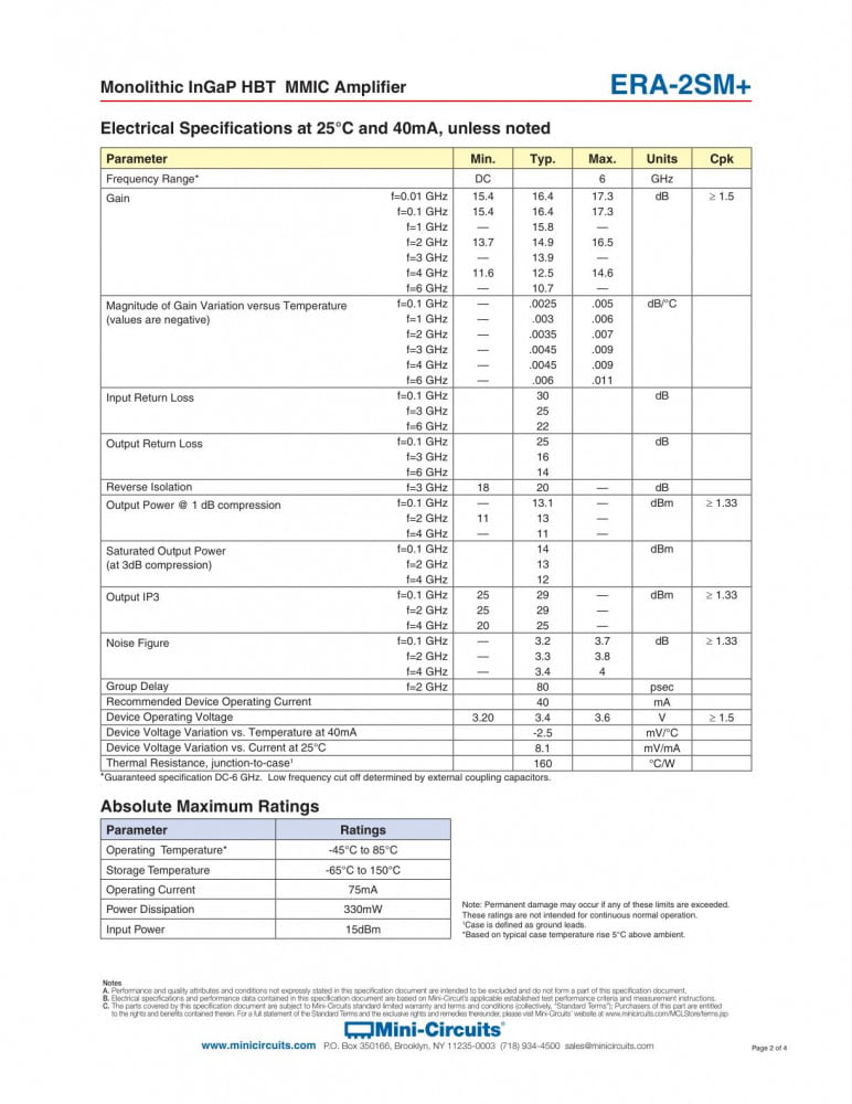 ERA-2SM+ technical document page 2