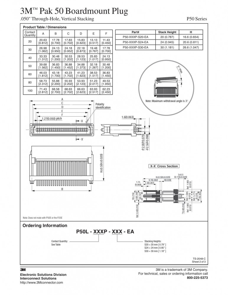 3M P50-050P-S24-EA technical document page 2