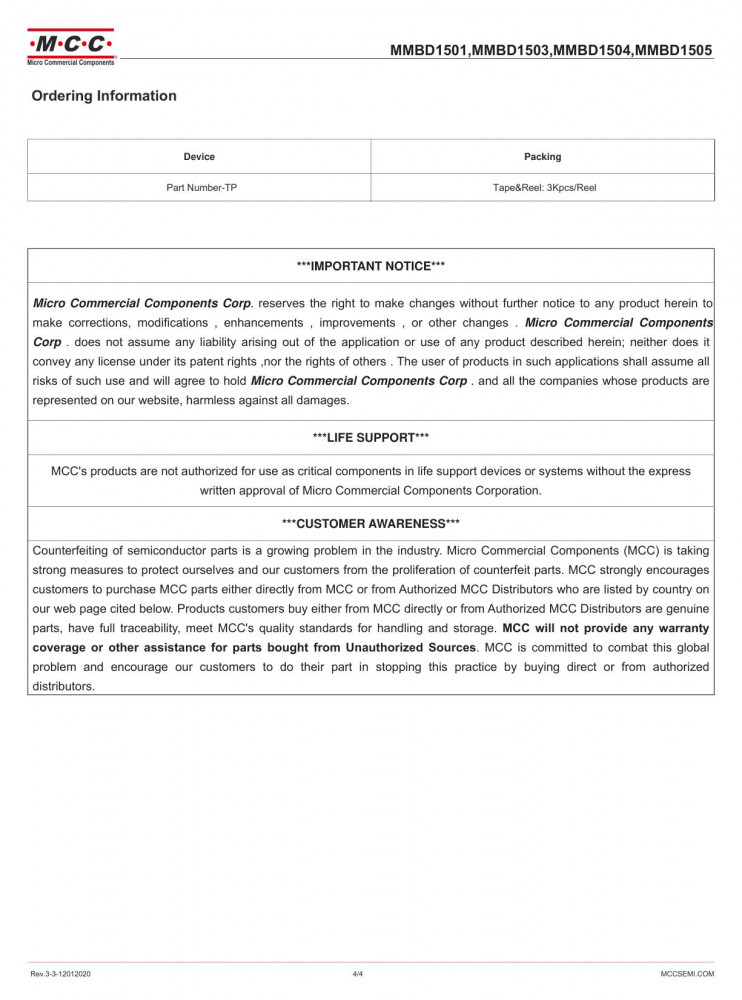 MMBD1503-TP technical documentation page 4