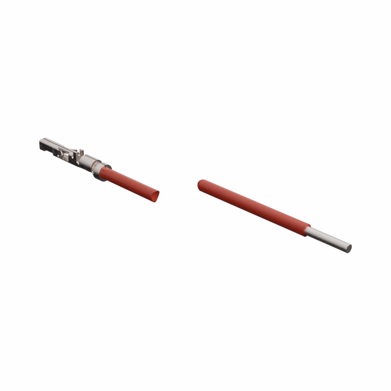 Pre-Crimped Lead Micro-Fit 3.0 Female-to-Pigtail, Tin (Sn) Plating, 225.00mm Length, 22 AWG, Red for sale