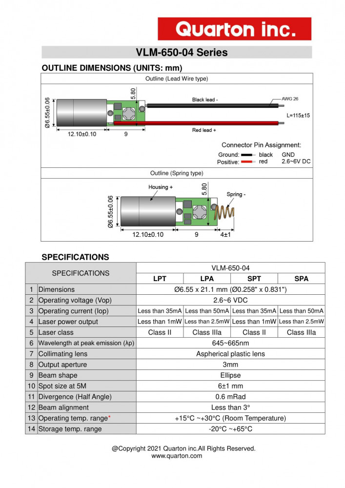 VLM-650-04 series technical document page 2