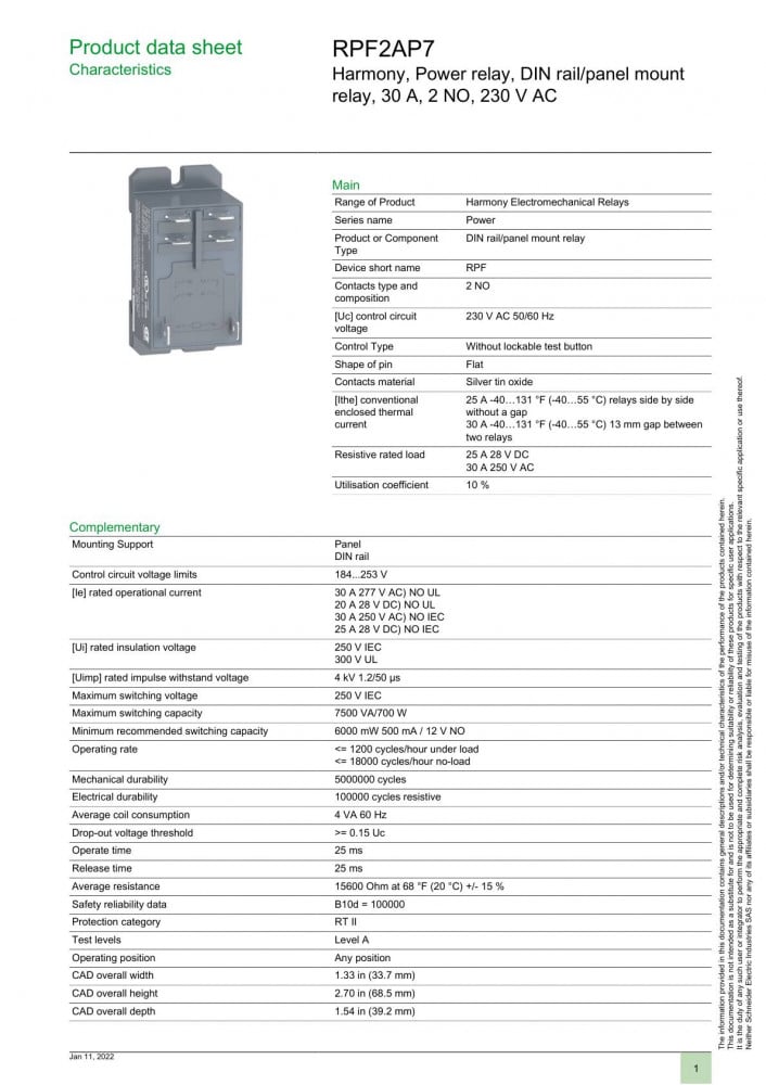 RPF2AP7 technical document page 1