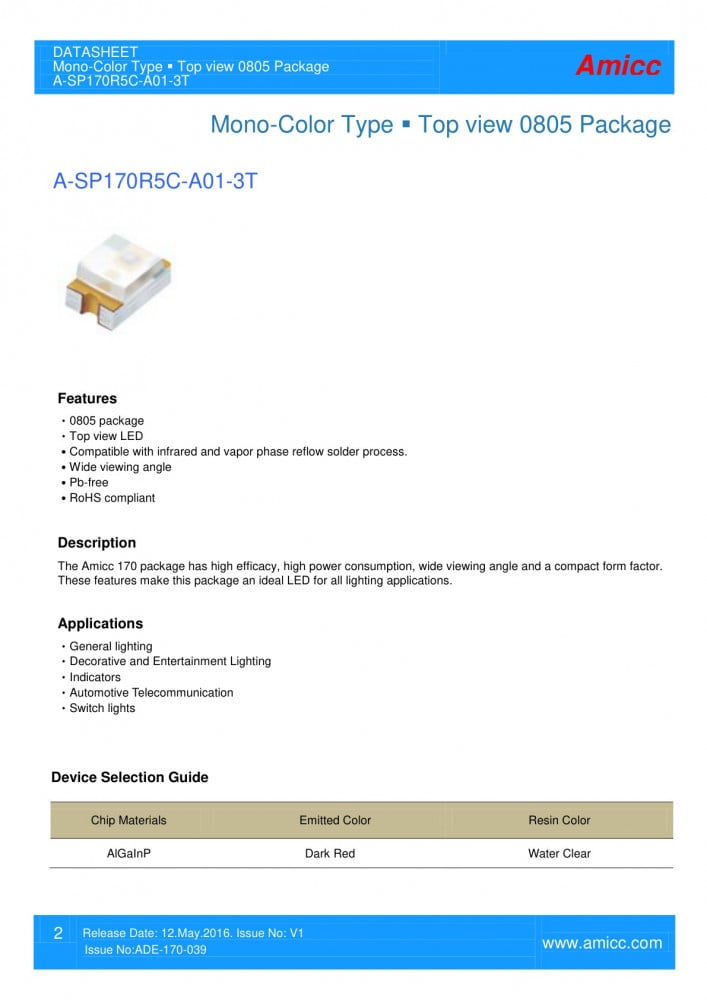 A-SP170R5C-A01-3T datasheet page 2