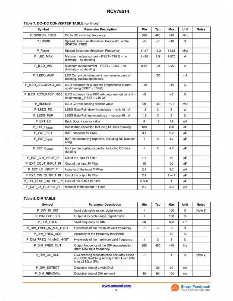 NCV78514 technical document page 6