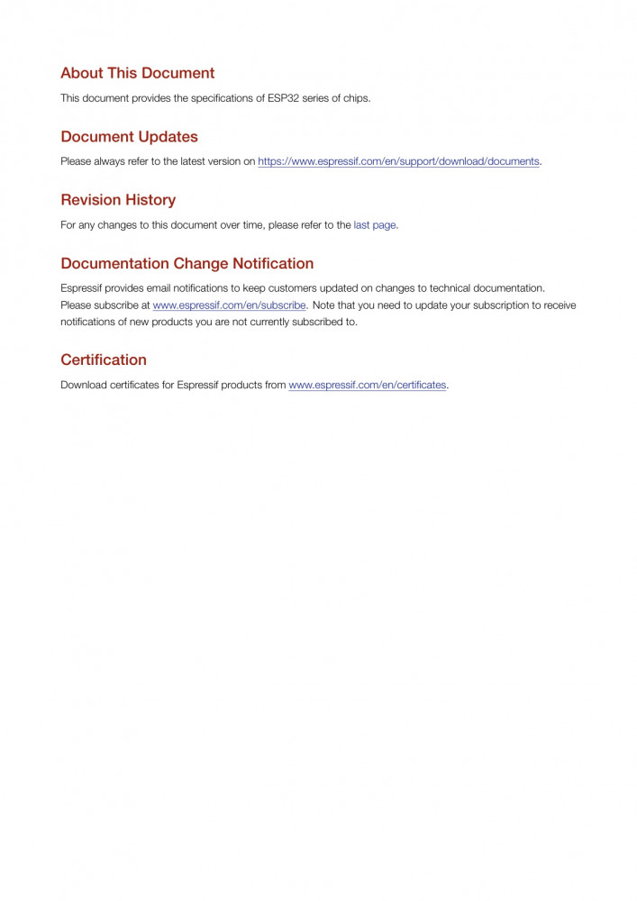 ESP32 series datasheet page 2