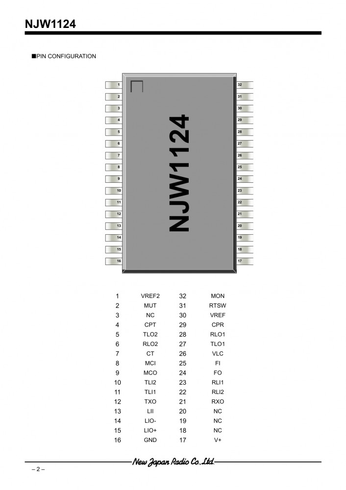 NJW1124V-TE1 datasheet page 2