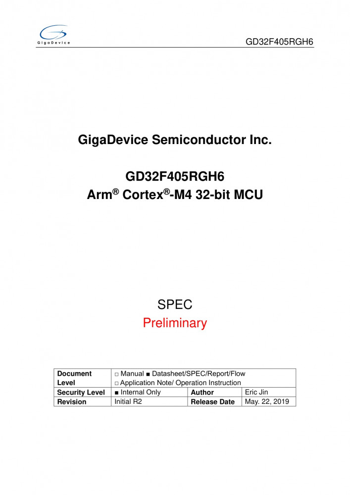 GD32F405RGH6 document page 1