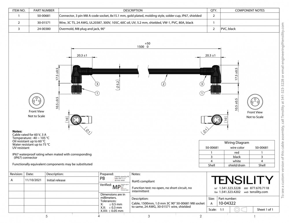 Tensility International 10-04322 product drawing