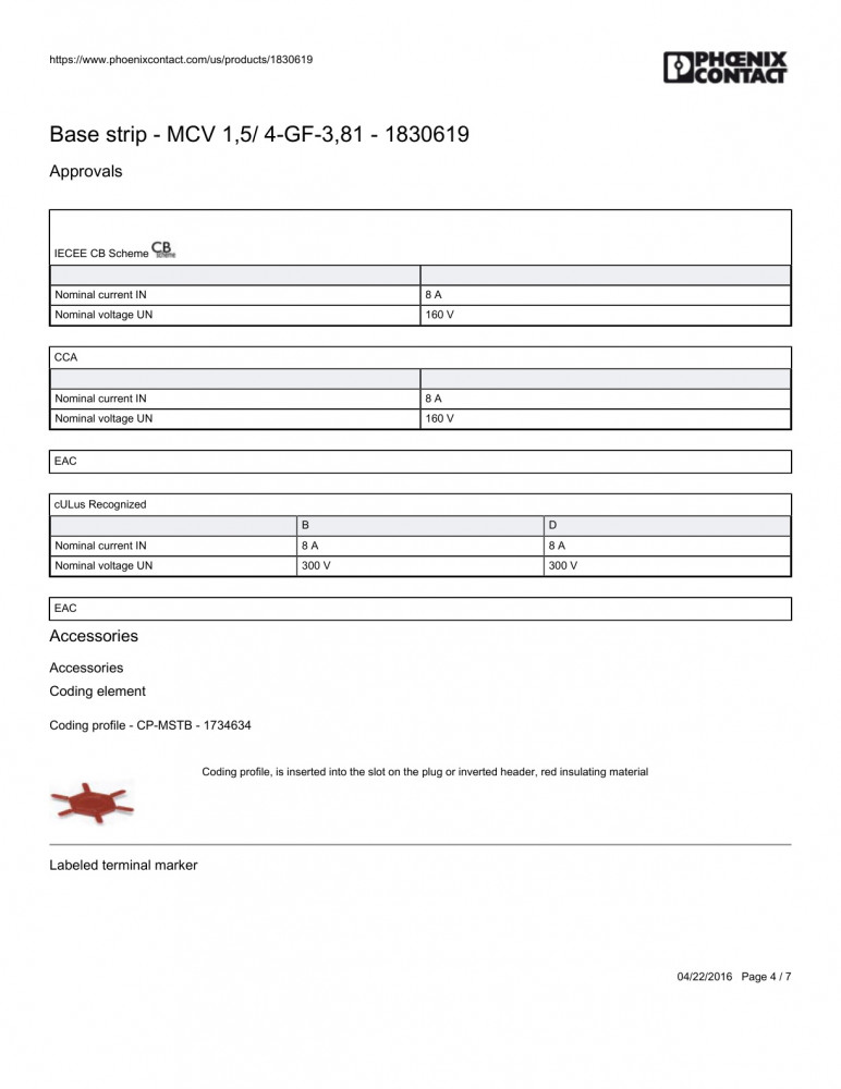 Phoenix Contact 1830619 product documentation page 4