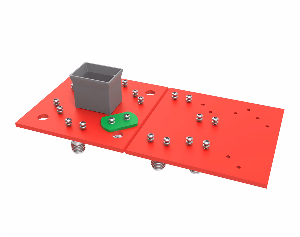High-Isolation RF Board-to-Board Array Plug, Straight, PCB Plug, Gang of 6, Mezzanine Vertical, Tape and Reel, 50 Ohms