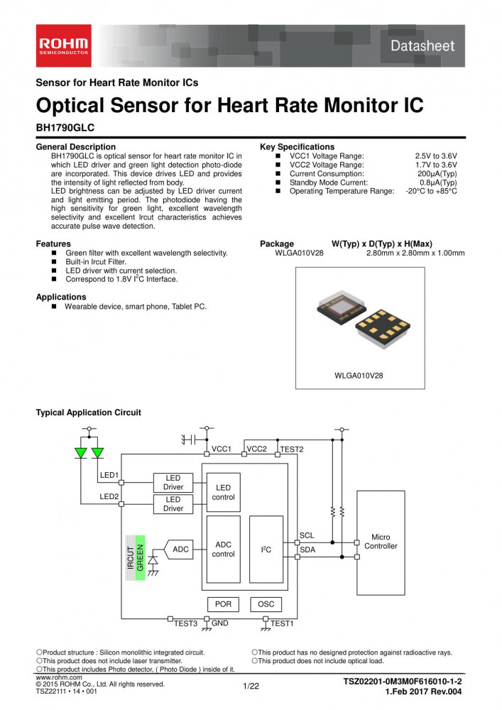 BH1790GLC datasheet page 1
