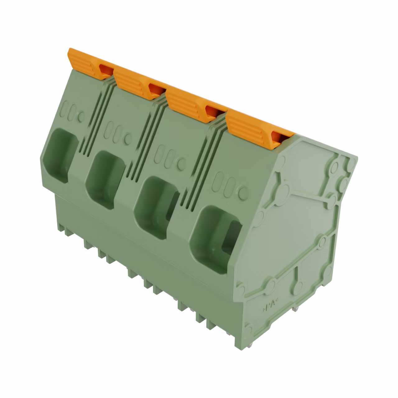15.00mm Pitch Lever Activated Fixed Mount PCB Terminal Block, 35° Wire Entry, Bussed Terminals, 4 Circuits for sale