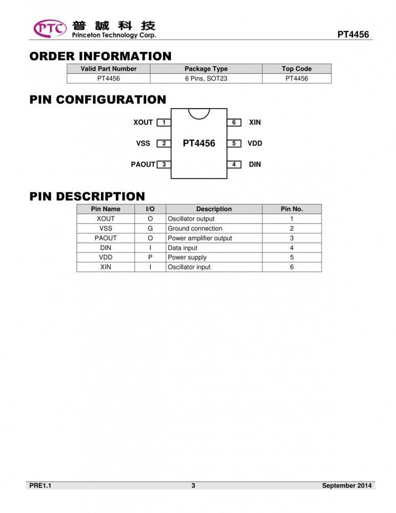 PT4456 technical document page 3
