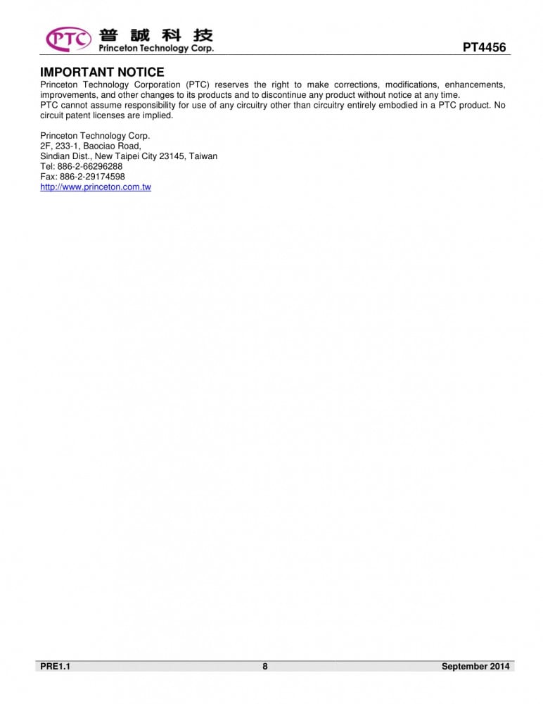 PT4456 technical document page 4