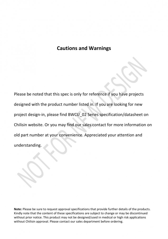 Chilisin CUW Series datasheet page 1