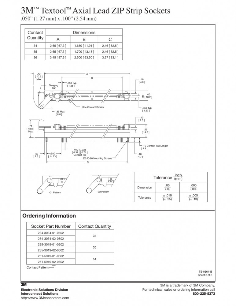 3M TS-0364-B technical sheet page 2