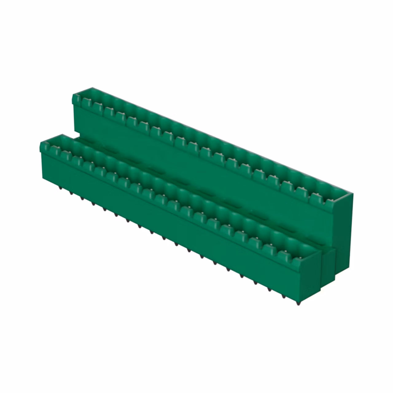 5.00mm Pitch Eurostyle Vertical Dual Level PCB Header, Closed Ends, Green Housing, 40 Circuits for sale