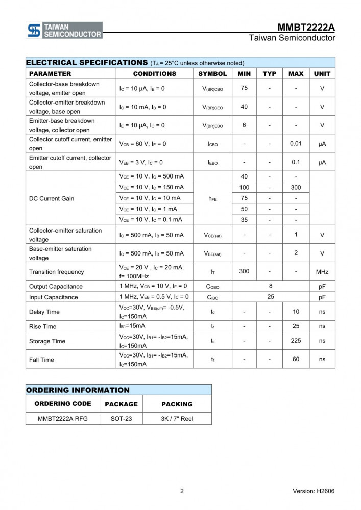 MMBT2222A datasheet page 2