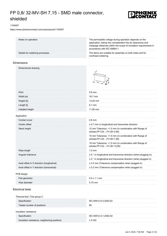 Phoenix Contact 1154007 product documentation page 3