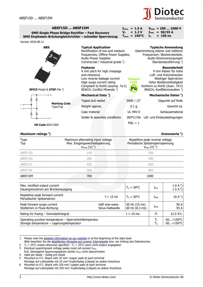 ABSF15M datasheet page 1