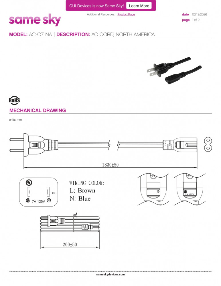 AC-C7 NA technical document page 1