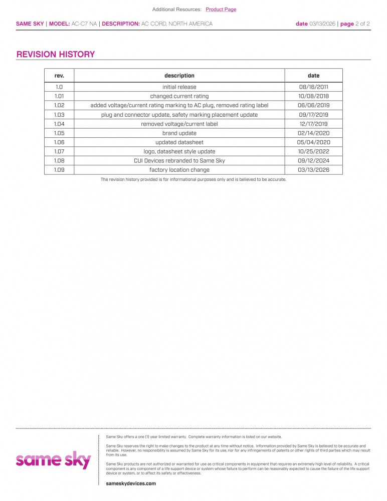 AC-C7 NA technical document page 2