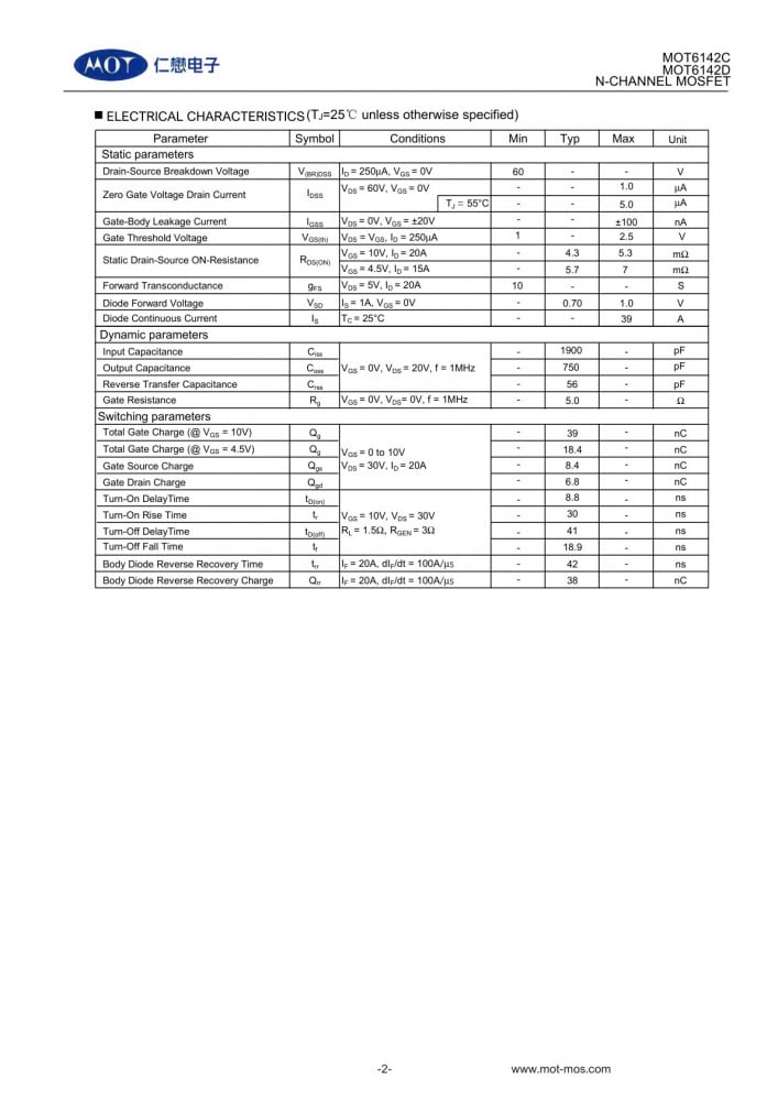 MOT6142D datasheet page 2