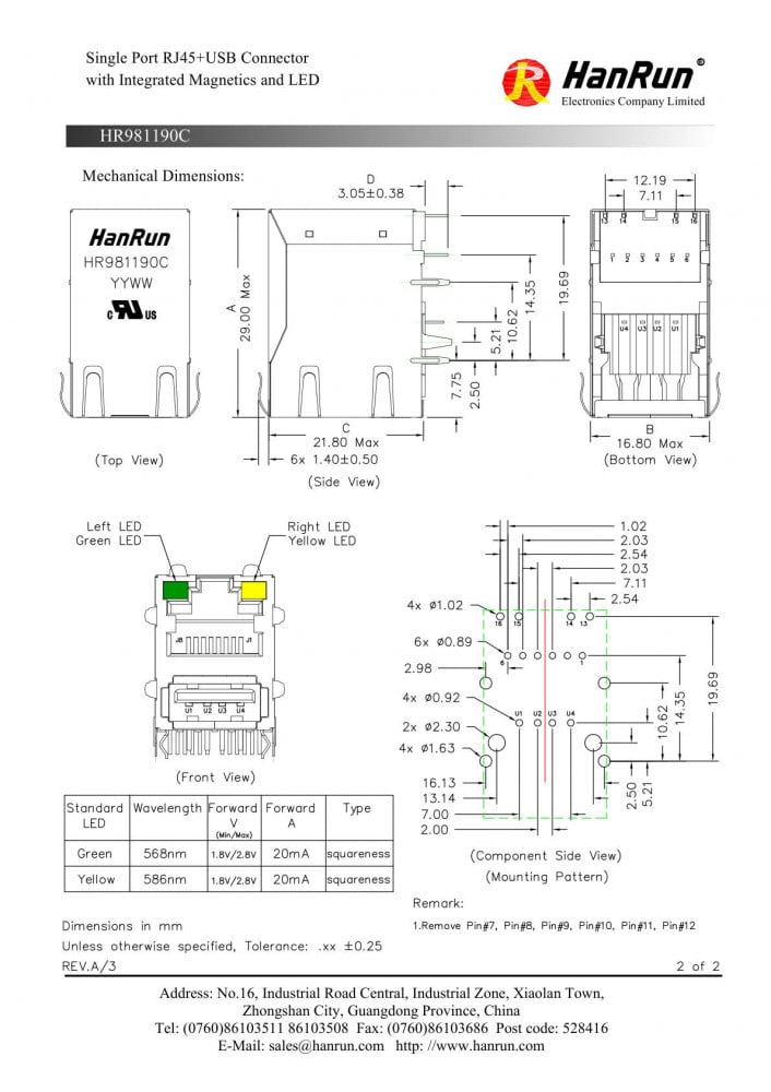 HANRUN HR981190C technical document page 2