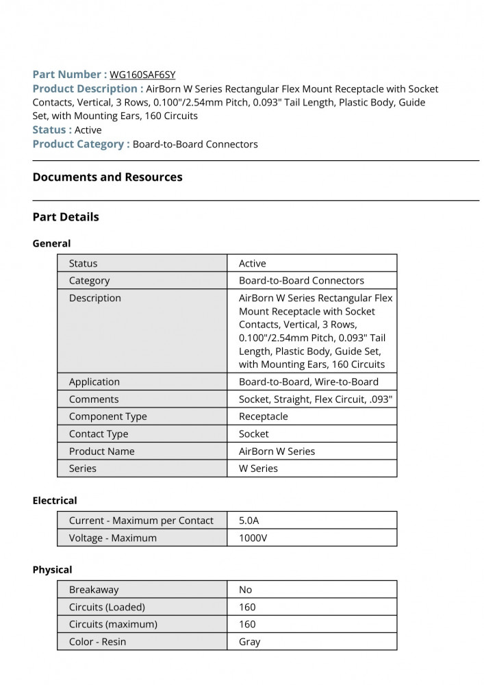 WG160SAF6SY product document image 1