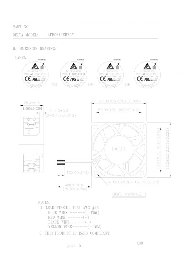 AFB0612EHZGY specification page 7